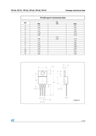 Original PNP Transistor TIP122 5A 100V TO-220 New STMicroelectronics | PDF
