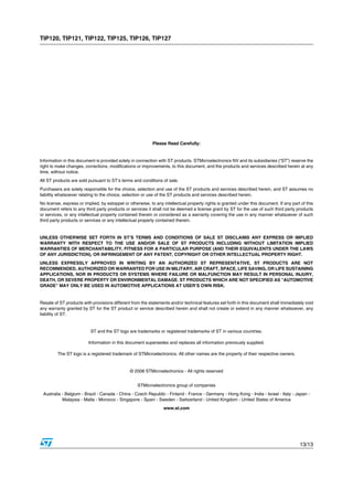 Original PNP Transistor TIP122 5A 100V TO-220 New STMicroelectronics | PDF