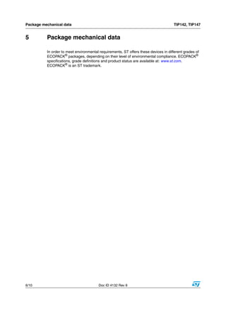 Original NPN SILICON POWER DARLINGTONS Transistor TIP142 10A 100V TO ...