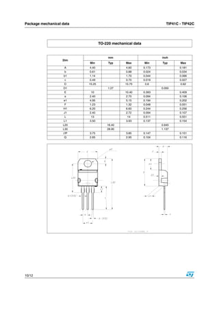 Original Transistor NPN TIP41C TIP41 6A 100V TO-220 New | PDF