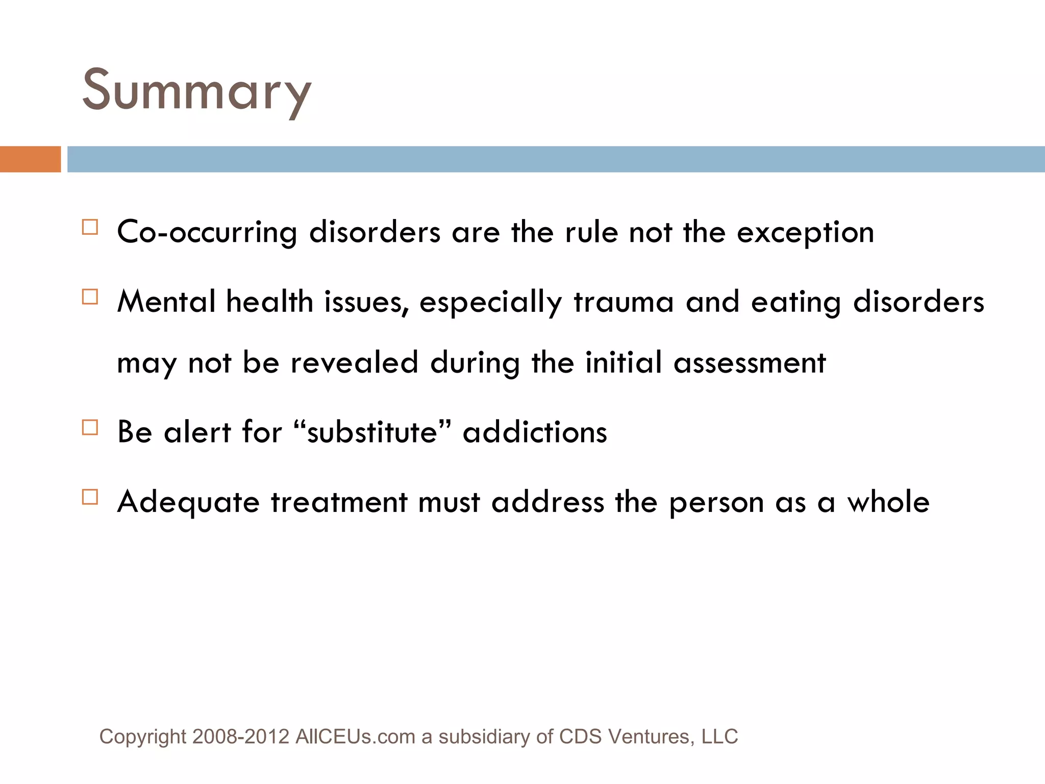 Tip42: Assessment and Treatment of Co-Occurring Disorders | PPT