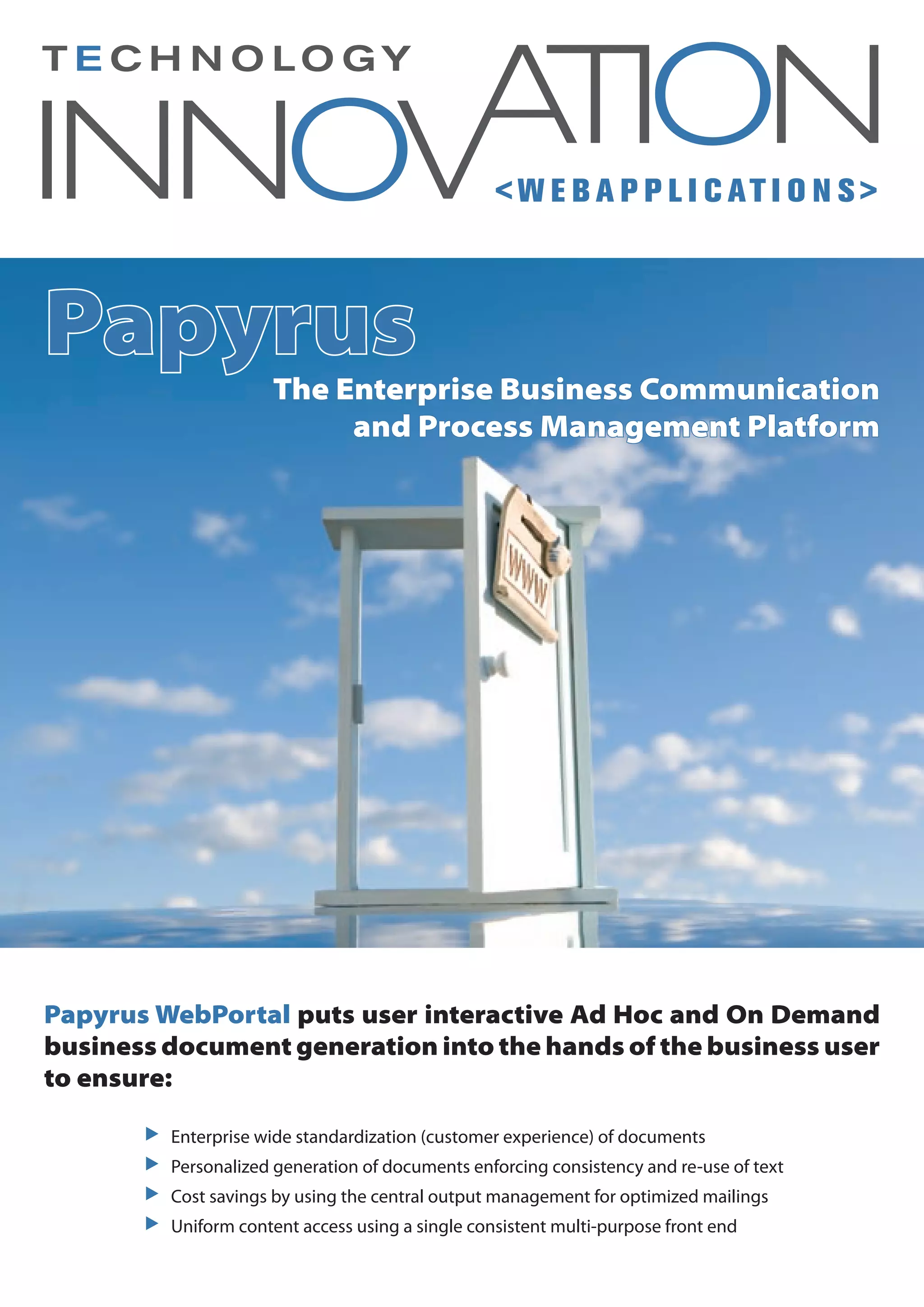 Papyrus Web Applications & Portal - Technology Innovation Brochure by ...