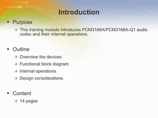 PCM3168A/PCM3168A-Q1 Audio Codec | PPT