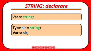 Tip de date String Pascal | PPSX