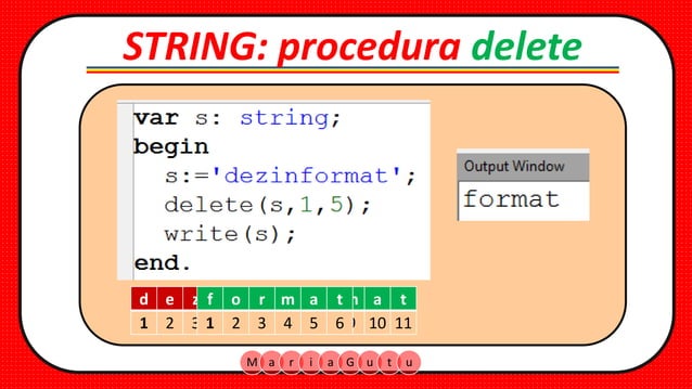 Tip de date String Pascal | PPSX