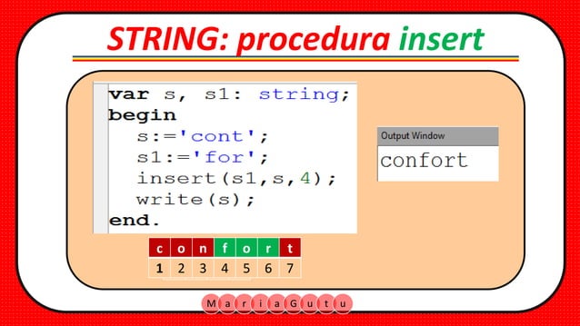 Tip de date String Pascal | PPSX