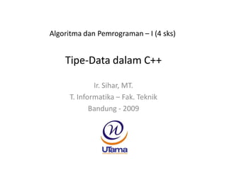 Tipe-Data Dalam C++ Programming-language | PDF