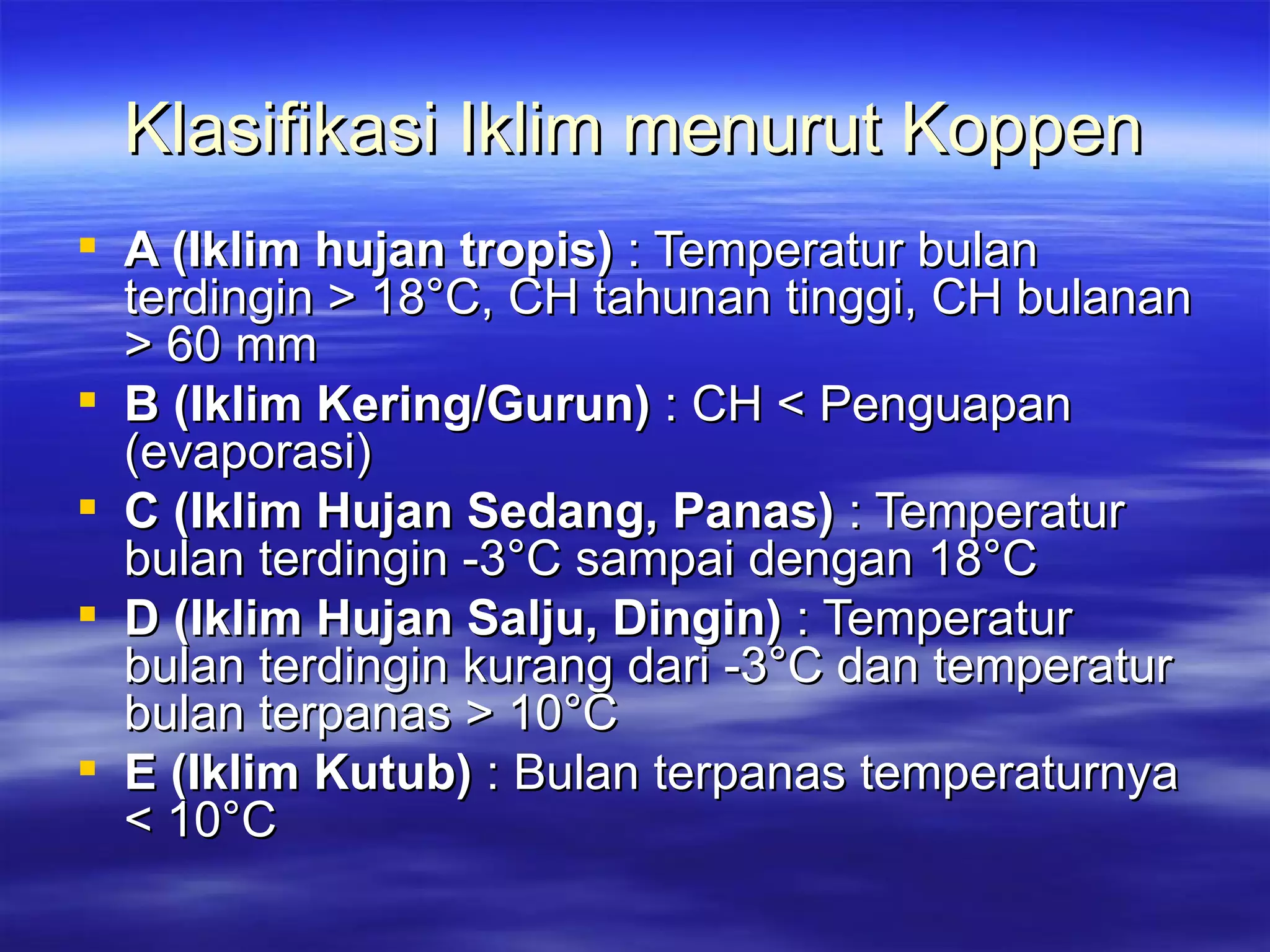 Pelajaran Geografi (Tipe tipe iklim) | PPT