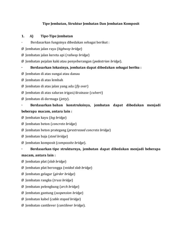 Tipe tipe jembatan | PDF
