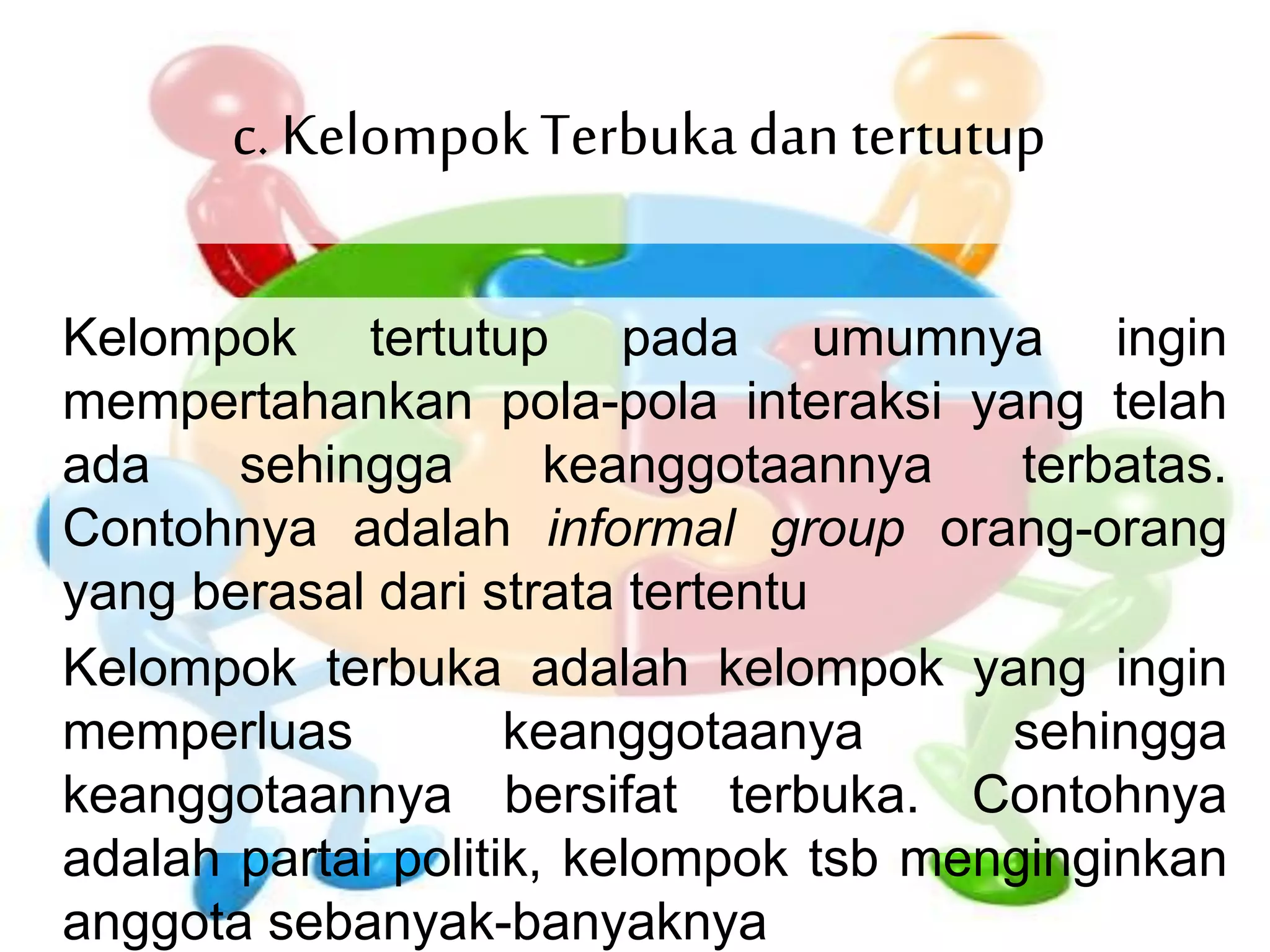 tipe-tipe kelompok sosial (kelompok anggota dan kelompok acuan) SMANISDA | PPTX