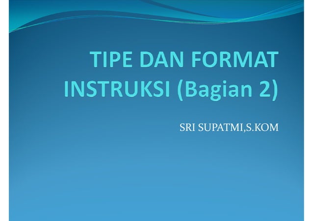 Tipe dan format instruksi 2 | PDF