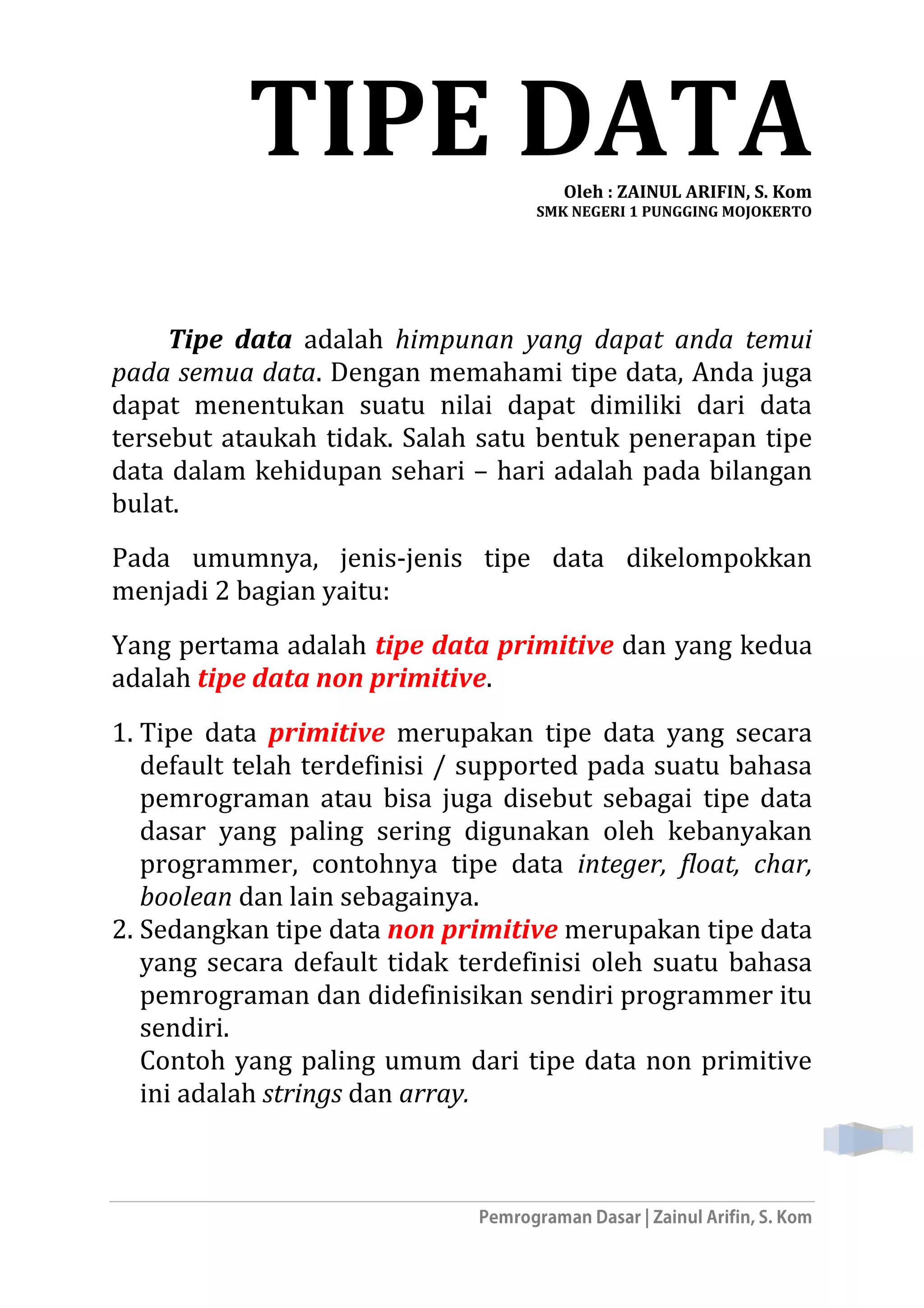 Mengenal Tipe data | PDF