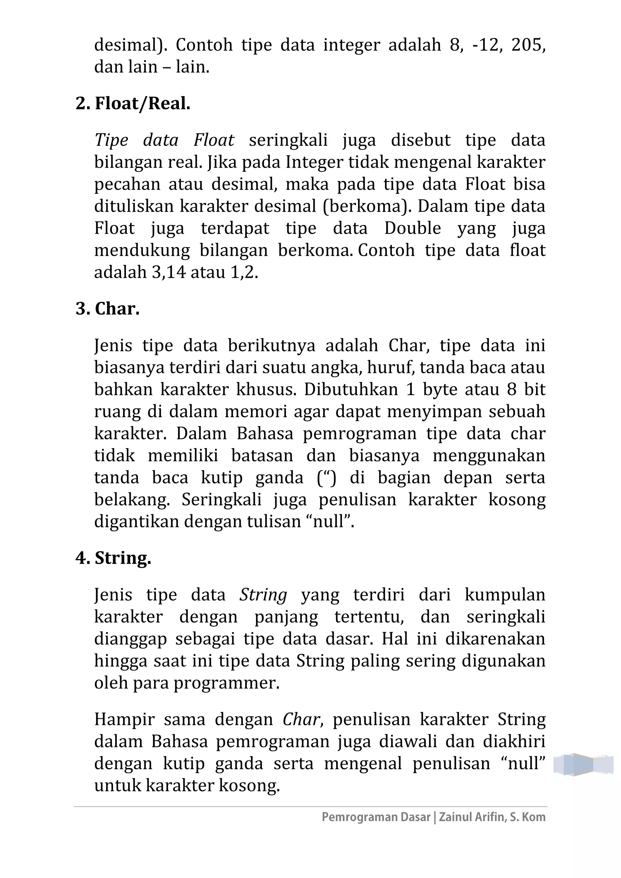Mengenal Tipe data | PDF