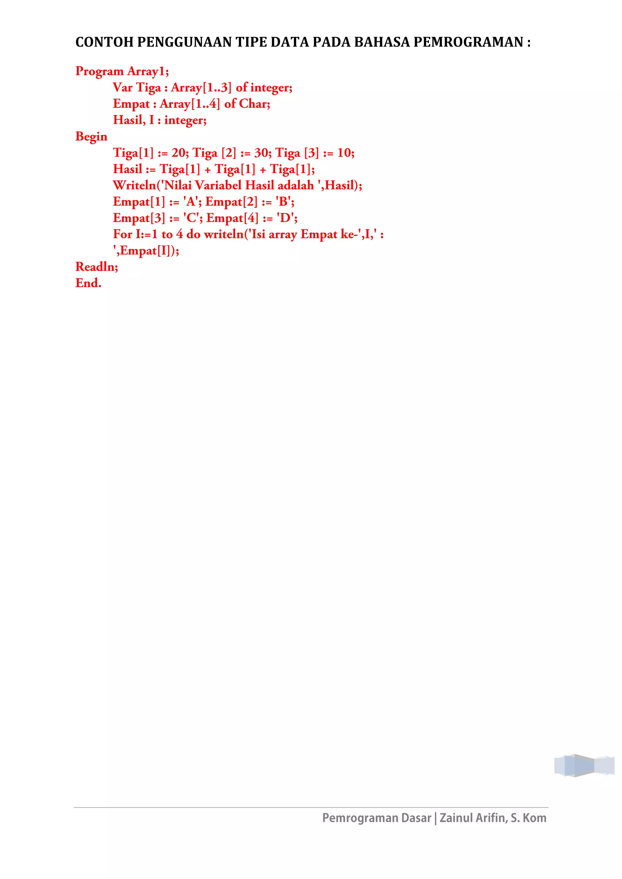 Mengenal Tipe data | PDF