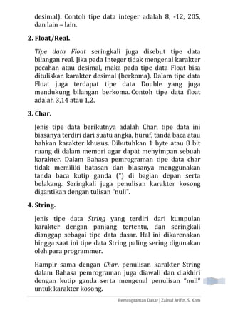 Mengenal Tipe data | PDF