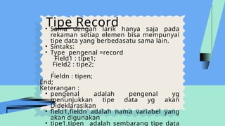 Tipe Data dalam struktur data semester 2 | PPT