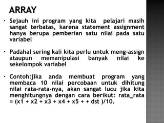 Tipe data dan array | PPT