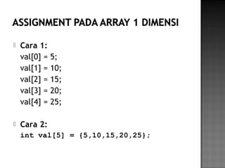 Tipe data dan array | PPT