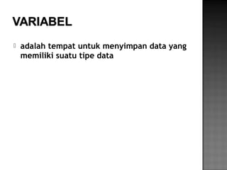 Tipe data dan array | PPT