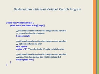 Tipe data dan variabel | PPTX