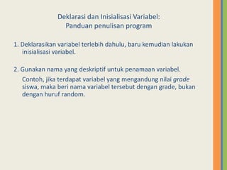 Tipe data dan variabel | PPTX