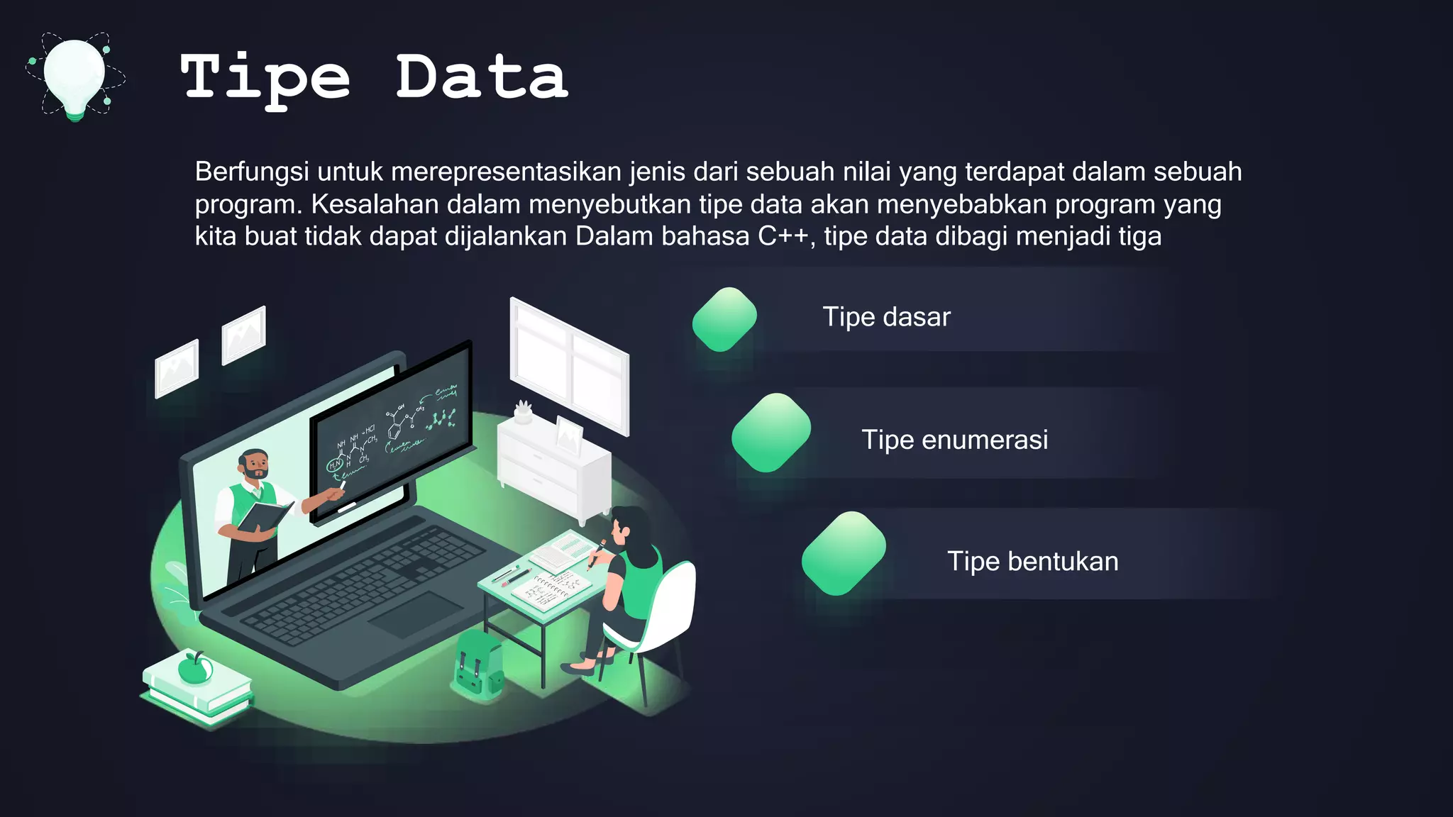 TIPE DATA, IDENTIFIER, VARIABEL, DAN KOMETAR C++ IRSYANDI SYAM.pptx