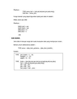 Tipe data pascal | DOC