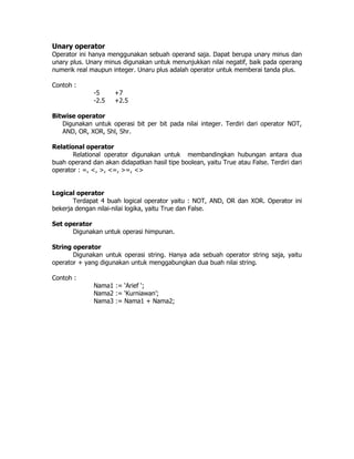 Tipe data pascal | DOC