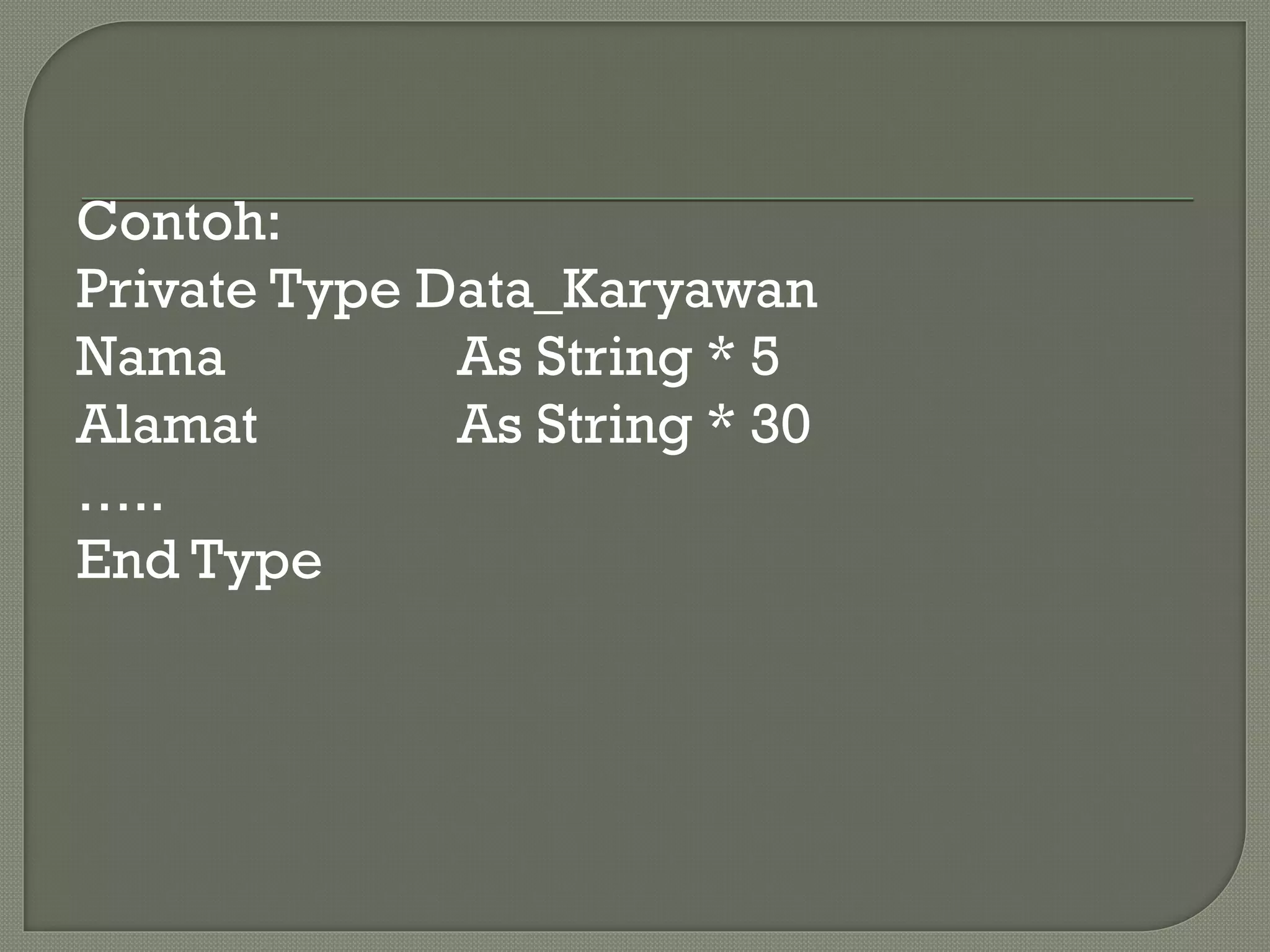 ppt Tipe data,variabel, operator | PPTX