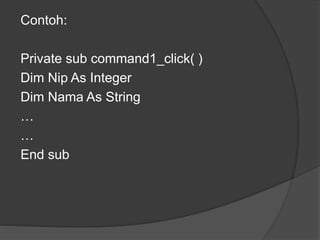 ppt Tipe data,variabel, operator | PPTX