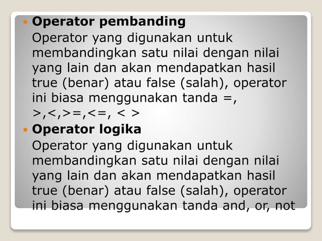 ppt Tipe data,variabel, operator | PPTX