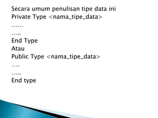 ppt Tipe data,variabel, operator | PPTX