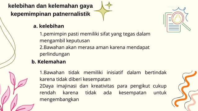 tipe-tipe Kepemimpinan demokratis, otoriter, karismatik, militeristik ...