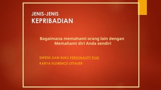 Berbagai Type kepribadian, dalam manajemen SDM | PPT