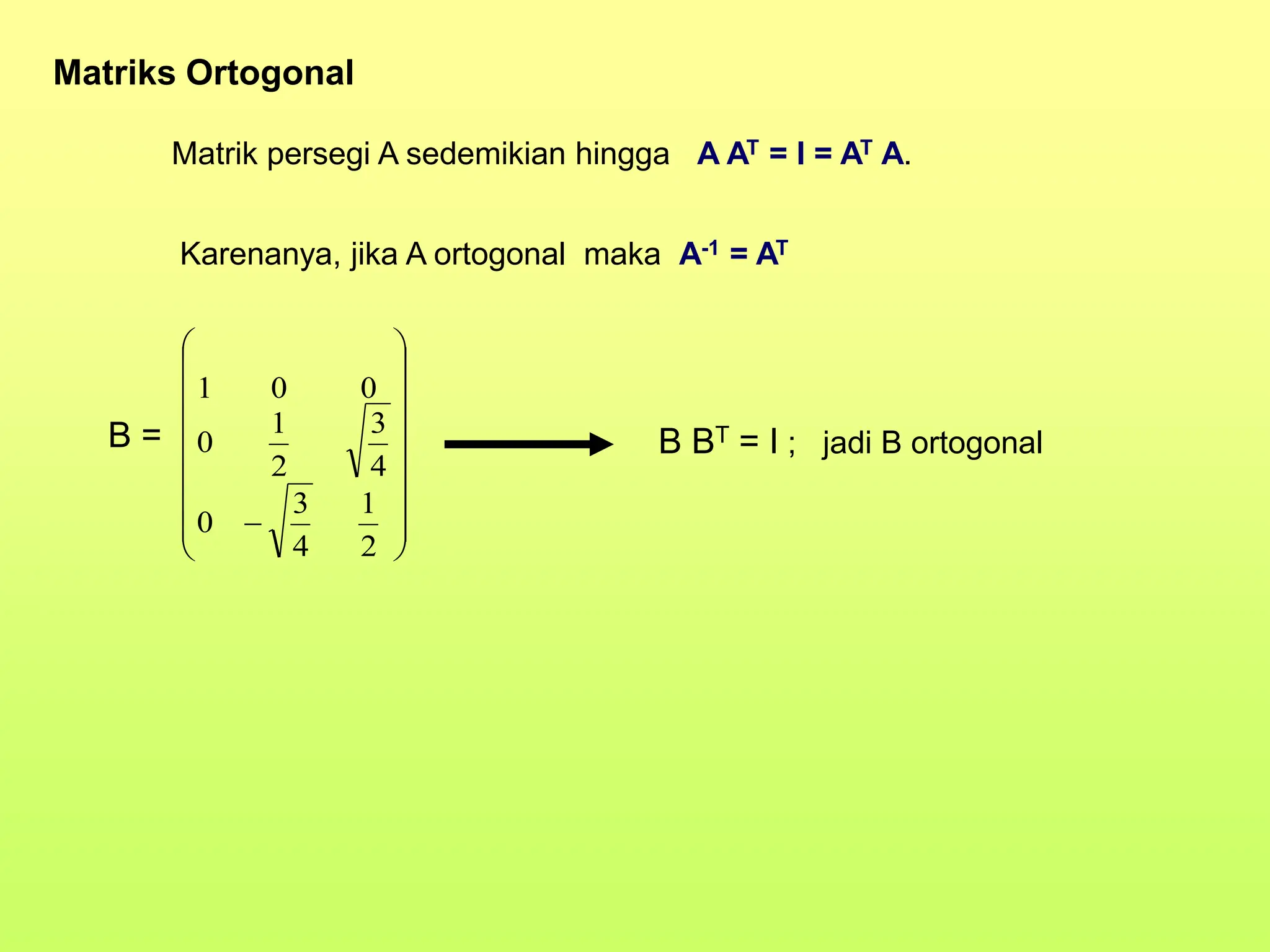 Matriks, jenis matriks dan solusi penyelesaian dari matriks | PPT