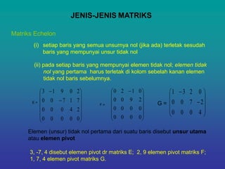 Matriks, jenis matriks dan solusi penyelesaian dari matriks | PPT