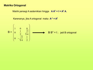 Matriks, jenis matriks dan solusi penyelesaian dari matriks | PPT