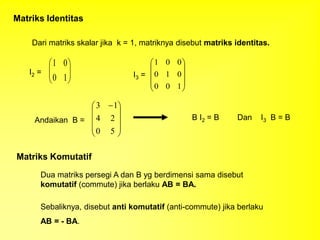 Matriks, jenis matriks dan solusi penyelesaian dari matriks | PPT
