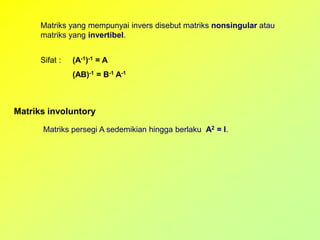 Matriks, jenis matriks dan solusi penyelesaian dari matriks | PPT