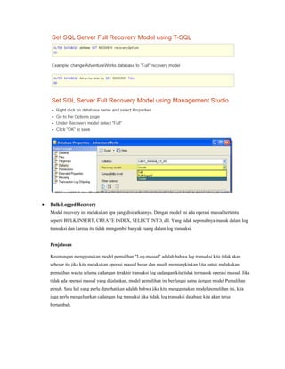 Tipe rcovery database | PDF