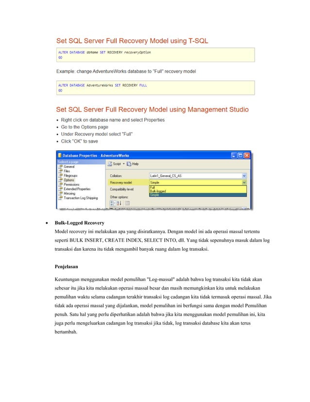 Tipe rcovery database | PDF