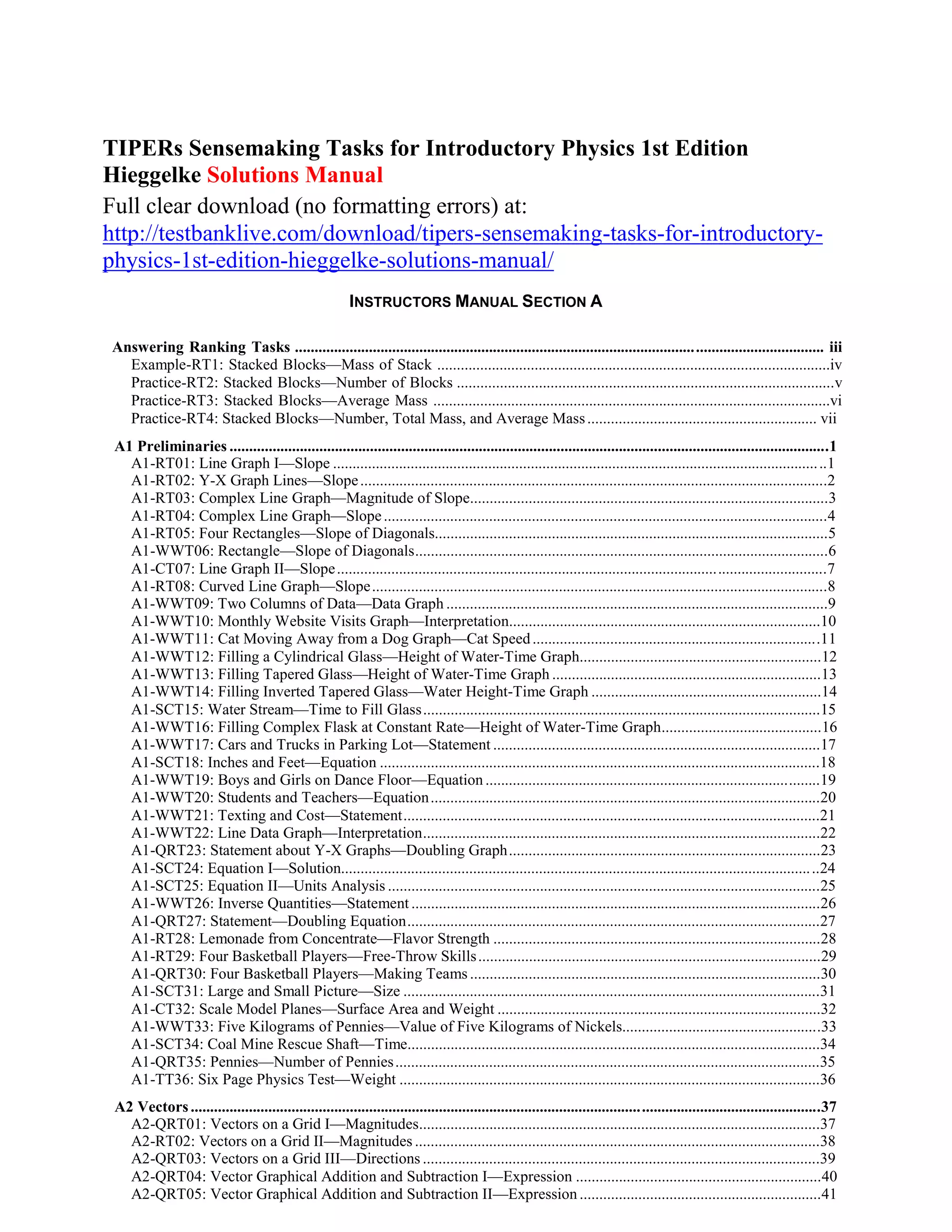 Tipers sensemaking tasks for introductory physics 1st edition hieggelke solutions manual | PDF