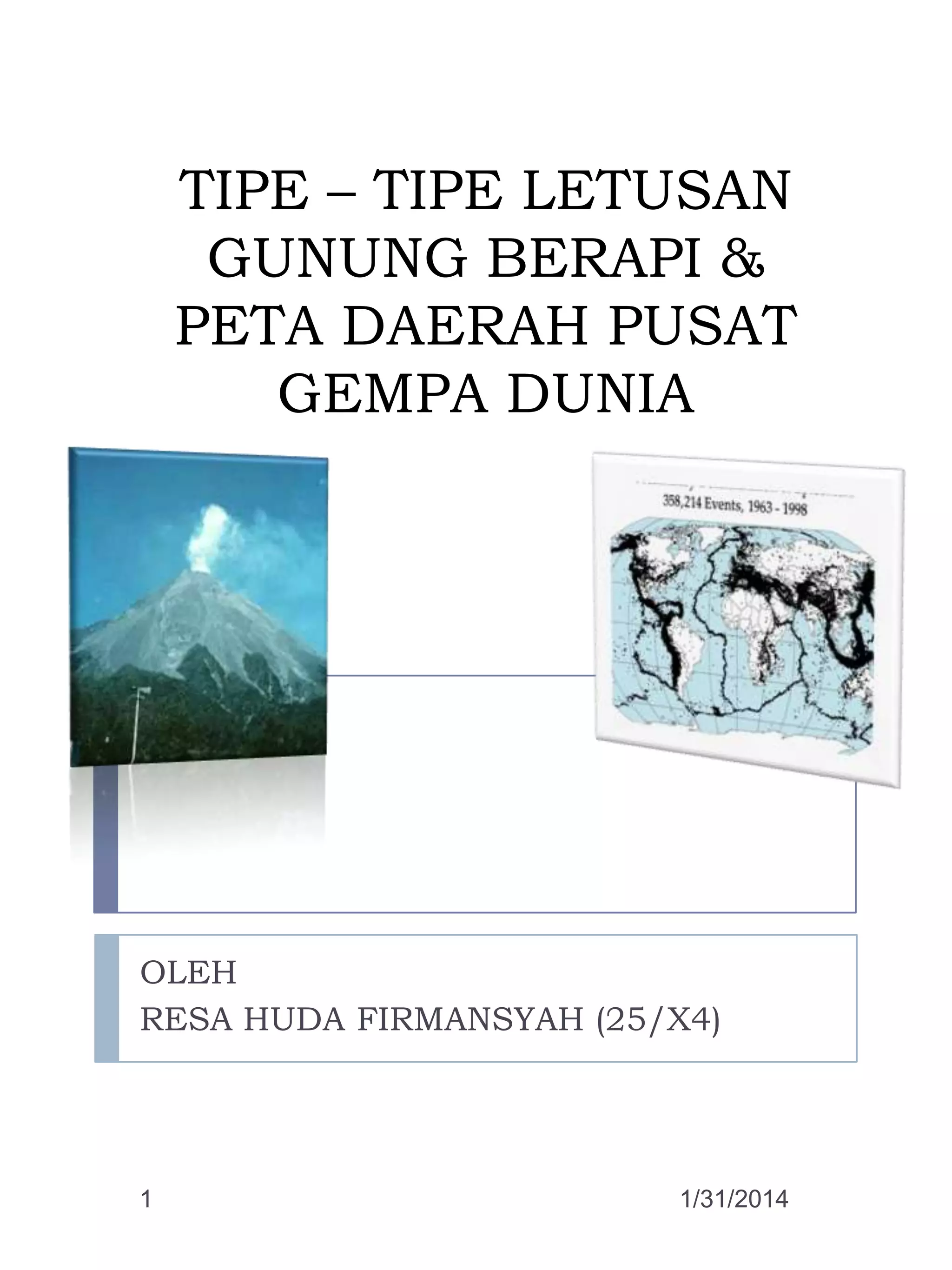 Tipe – tipe letusan gunung berapi & peta | PDF