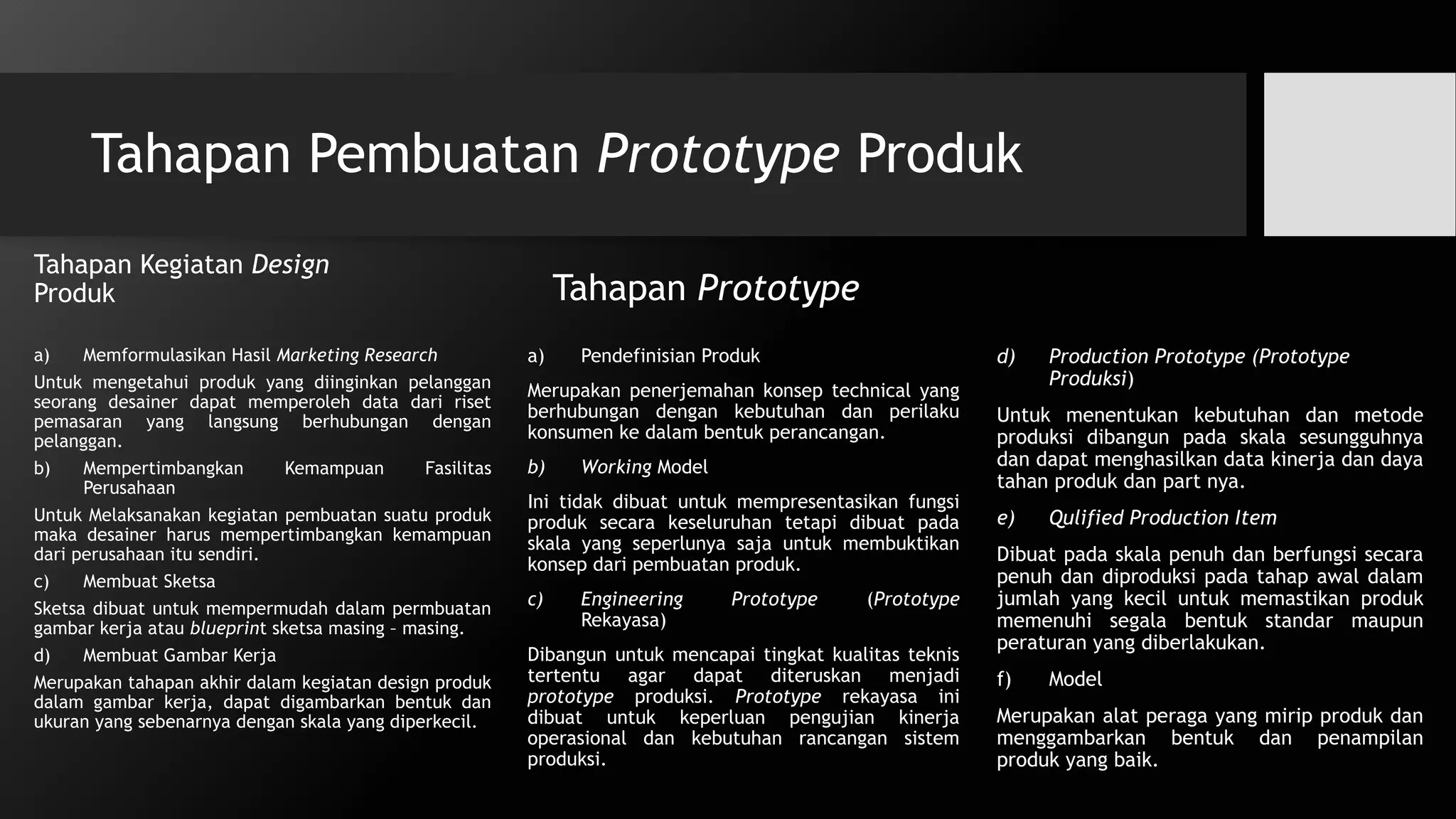 TIPE – TIPE PROTOTYPE PERSENTASI KELOMPOK KEWIRAUSAHAAN | PPTX