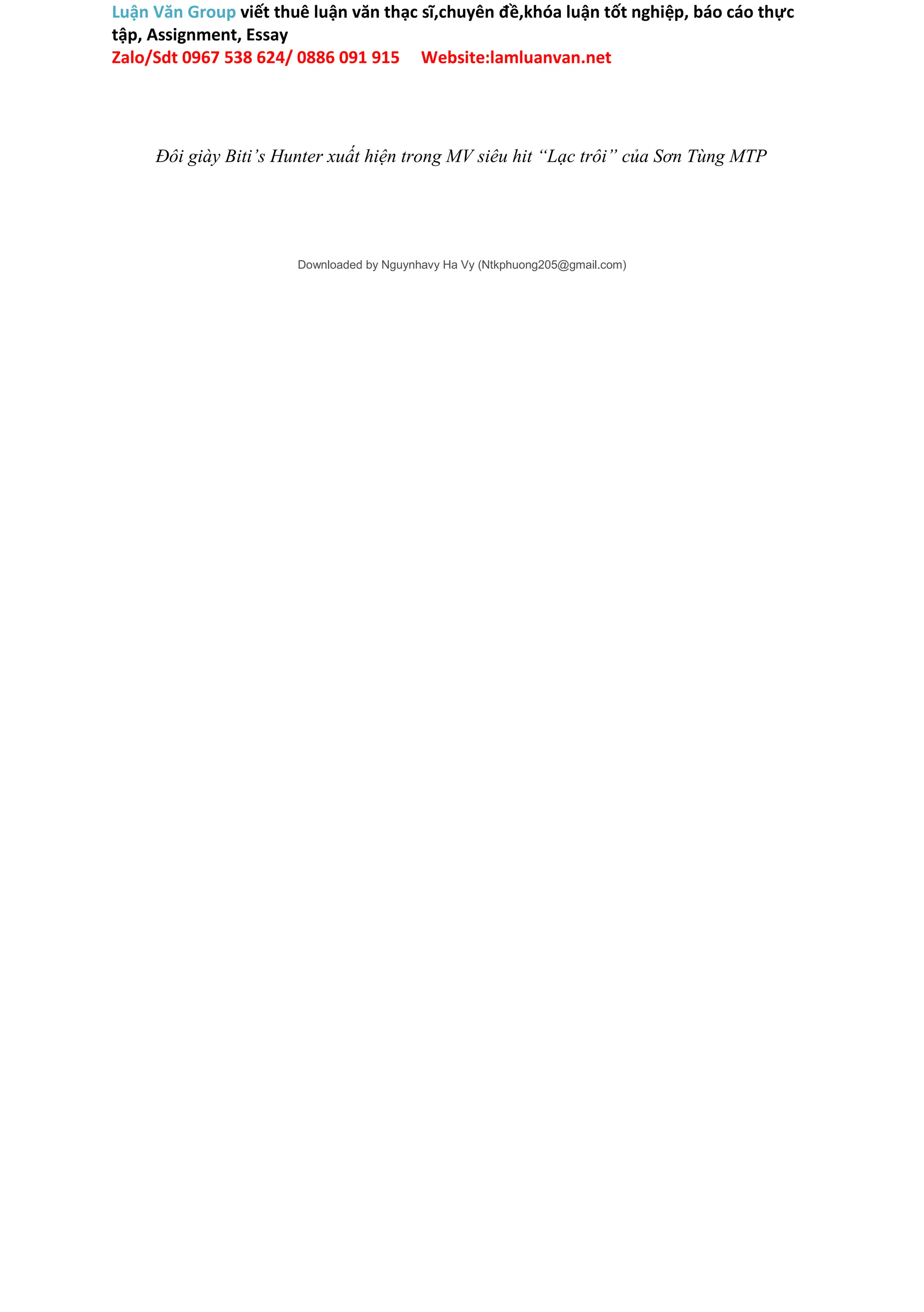 Đề tài Phân tích chiến lược Digital marketing của thương hiệu Biti's | DOC