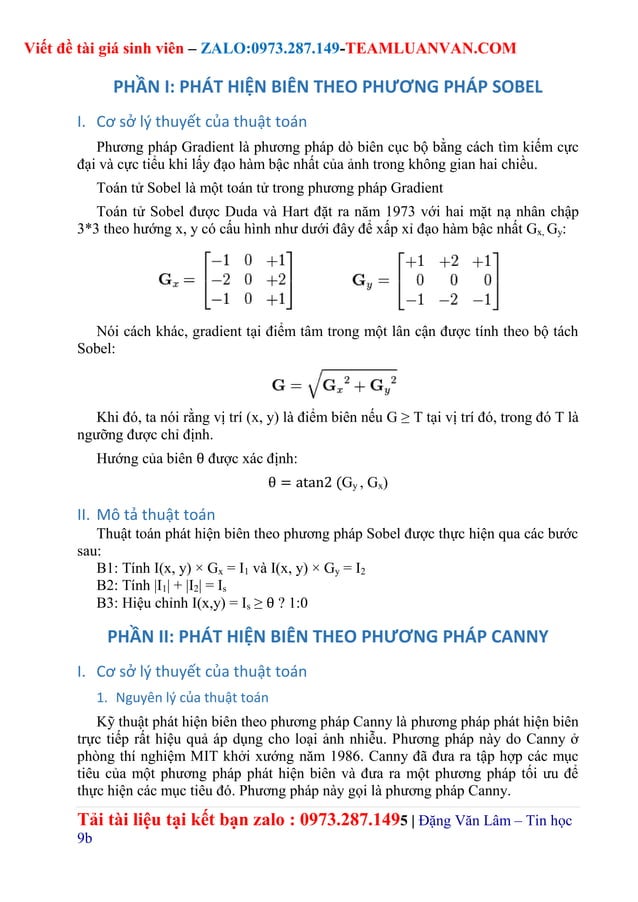 đề tài phát hiện biên theo phương pháp sobel & canny.docx