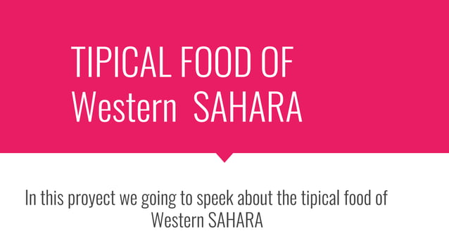 Tipical food of western sahara | PPT