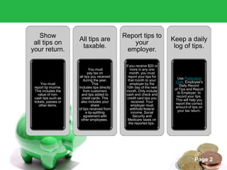 Tip income how it affects your taxes | PPTX