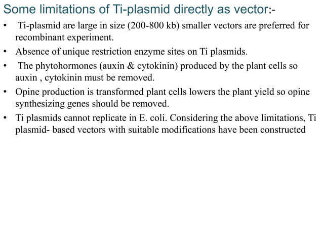 Ti plasmid derivatives | PPTX