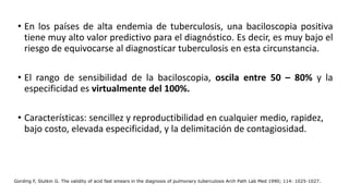 SENSIBILIDAD Y ESPECIFICIDAD DEL TIPO DE MUESTRA EN EL DX DE TBC | PPTX